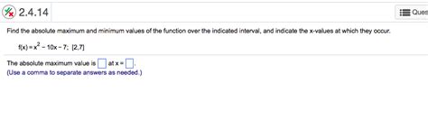 solved find the absolute maximum and minimum values of the