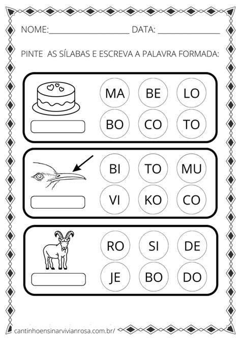 Arquivo de atividades de alfabetização Cantinho Ensinar