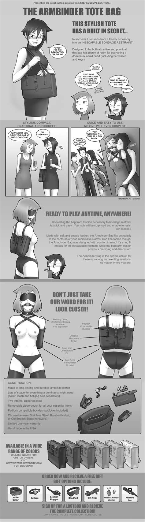 armbinder bag commission by stereoscopecomics hentai foundry