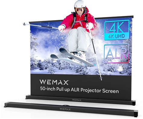 WEMAX 50 Inch ALR Portable Projector Screen Small Mobile Tabletop