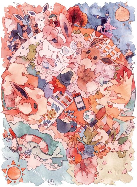 Eevee Sylveon Umbreon Glaceon Vaporeon And 5 More Pokemon Drawn