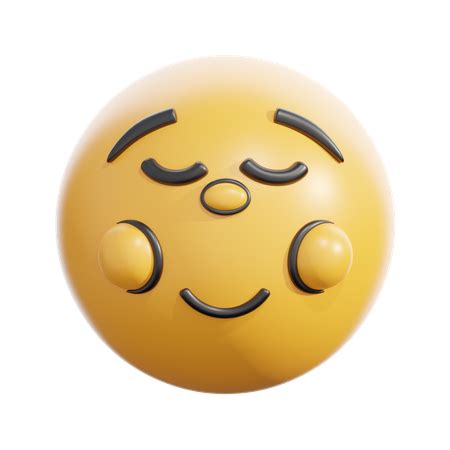 Relieved Face Emoji D Illustrations Free In Png Blend Gltf