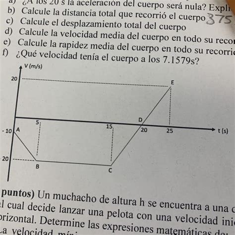 Calcule La Velocidad Media Del Cuerpo En Todo Su Recorrido Brainly Lat