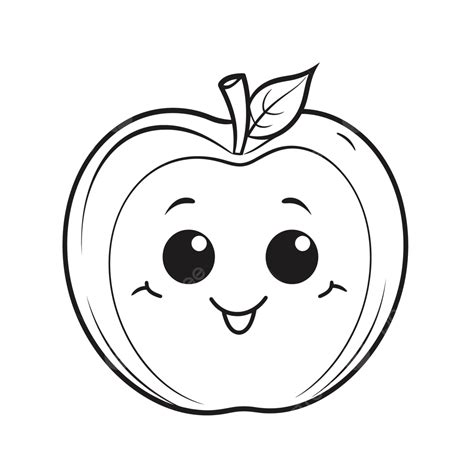 Linda Manzana Para Colorear P Gina Esbozo Dibujo Vector Png Dibujo De