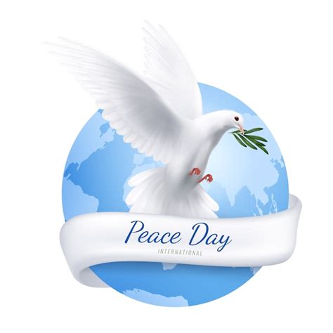 Paloma blanca para el día mundial de la paz Vector Gratis