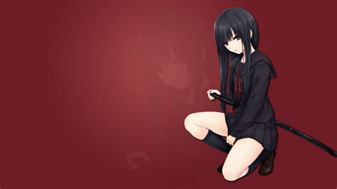 Fondos de pantalla ilustración Anime Chicas anime Katana uniforme
