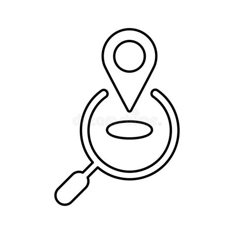 Icono De Ubicación De Búsqueda Símbolo De Línea Stock de ilustración
