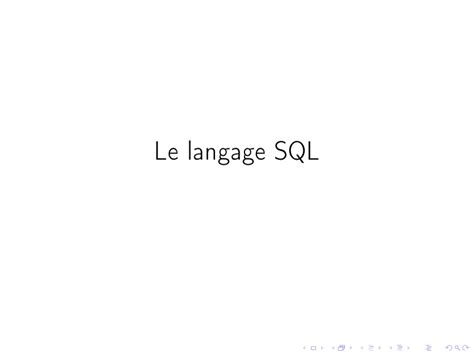 le langage sql