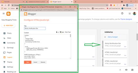 How To Add Sticky Floating Fixed Responsive Notification Bar In Blogger