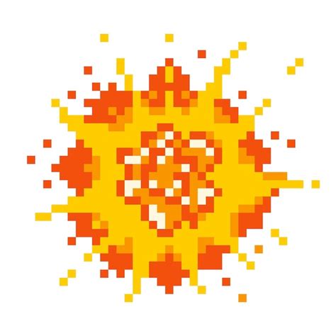 Premium Vector Destructive Pixel Explosion Red Detonation Burst Of
