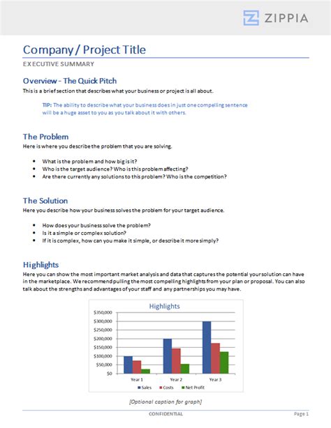 Executive Summary Template Word Zippia