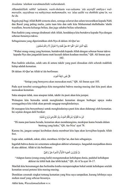 7 Contoh Teks Ceramah Tentang Kematian Yang Singkat Dan Menyentuh Hati