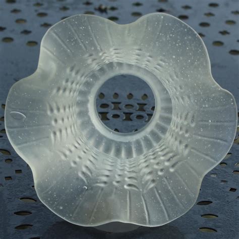 Abat jour tulipe en verre dépoli bulles