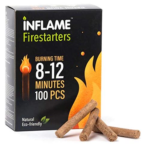 Inflame Fire Starters Firelighters 100 Pcs All Natural Easy Burn Fire