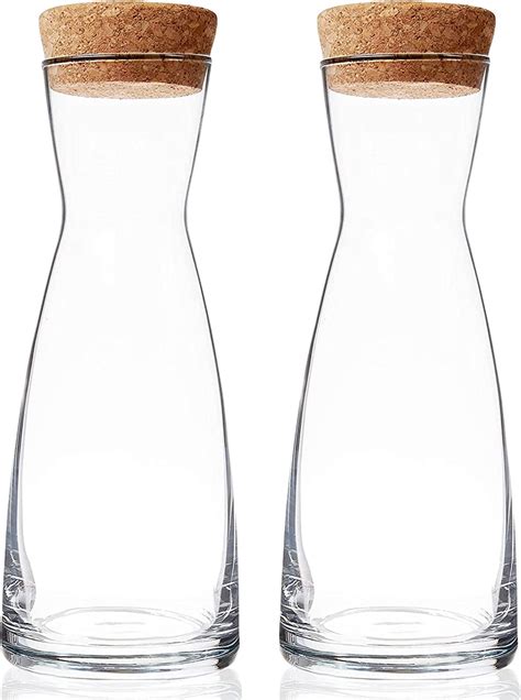 Bormioli Rocco Set Of Ypsilon Carafe With Natural Cork Top Lid