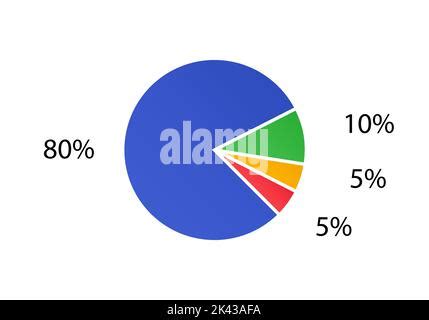 Eighty Four Percent Chart Pie 84 Percent Circle Diagram Vector Design