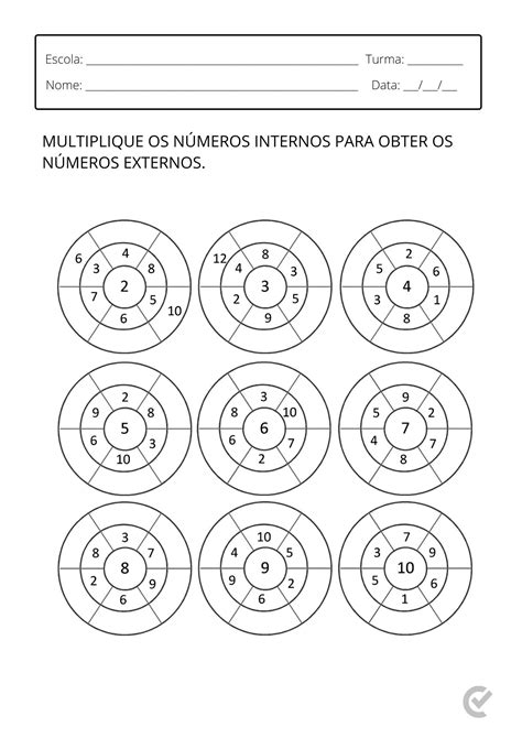 31 Atividades de multiplicação para imprimir 3º ou 4º ano khondrion