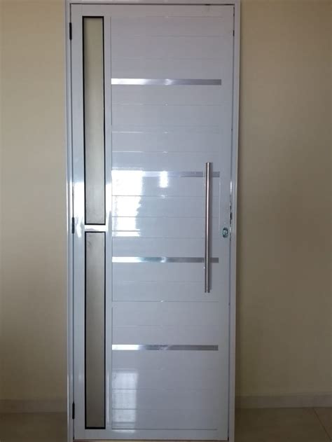 Porta Lambril Alumínio C puxador Branca 210x80 C vidro L 25 R 934 04