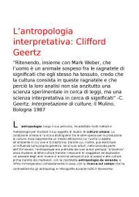 Antropologia Interpretativa Clifford Geertz Docsity