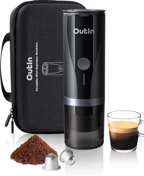 Outin Mini máquina de café espresso portátil con autocalentamiento de 3