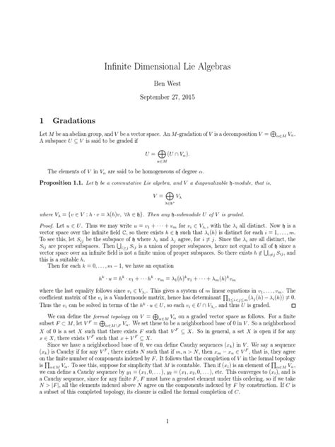 infinite dimensional lie algebras 1 gradations pdf linear subspace vector space