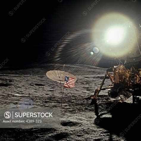 The Harsh Sun Shines Brightly Over Apollo 14 Lunar Module Antares