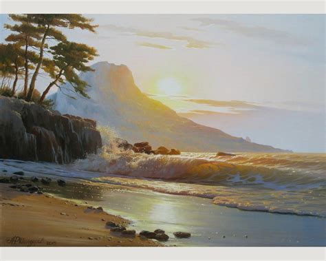 Sunrise Oil Painting By Alexander Shenderov Large Painting Canvas