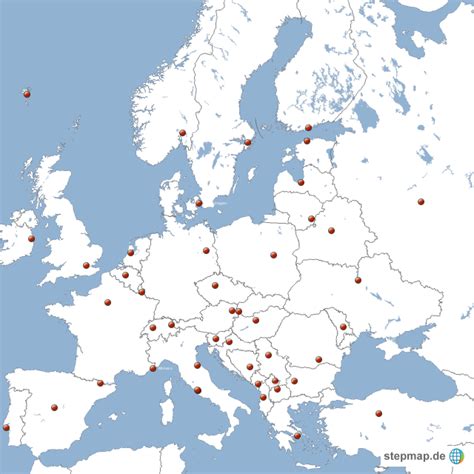 StepMap Europa Hauptstädte Landkarte für Deutschland