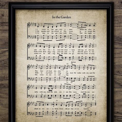In The Garden Hymn Print Etsy