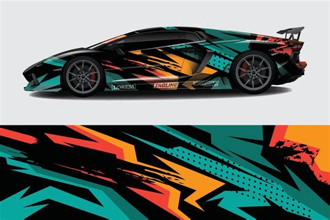 Car Wrap Graphic Racing Abstract Background For Wrap And Vinyl Sticker