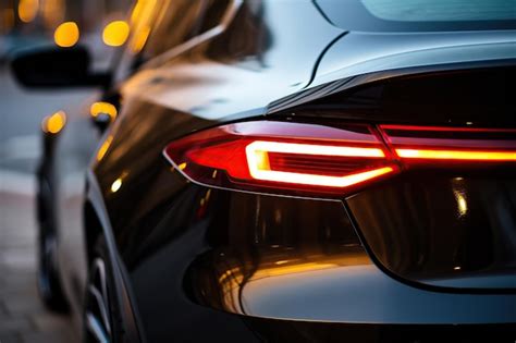 Luces Traseras De Un Nuevo Coche Moderno Closeup Foto Premium