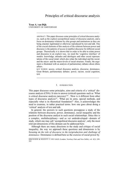 principles of critical discourse analysis explained pdf