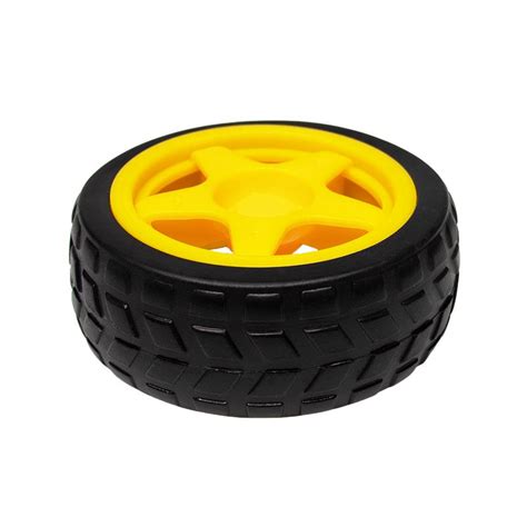 Roda Para Rob Pneu De Borracha Mm Amarelo Ba Da Eletr Nica