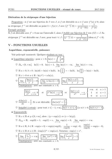Fonctions Usuelles Cours AlloSchool