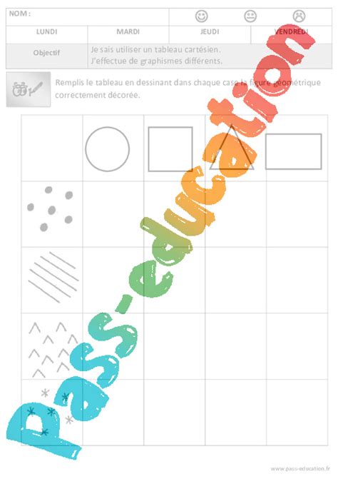 Tableau Double Entr E Forme Graphisme Maternelle Moyenne
