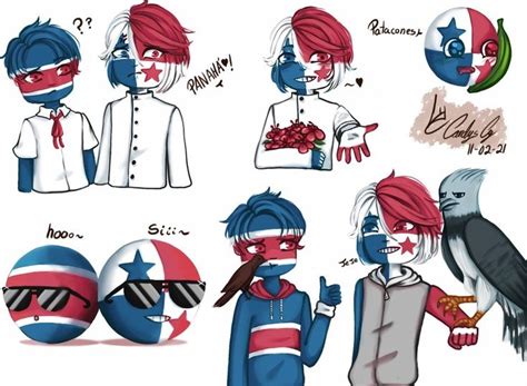 Countryhumans Countryballs Panamá y Costa Rica Panamá Costa rica Costa