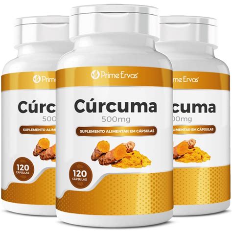 Kit 3x Cúrcuma Longa açafrão Da Terra Prime Ervas 500mg em Promoção na