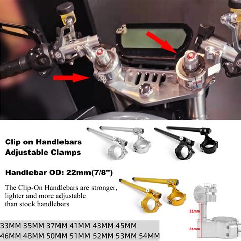 Motorcycle Handlebar Racing Adjustable CNC 33 35 37 41 43 45 46 48 50