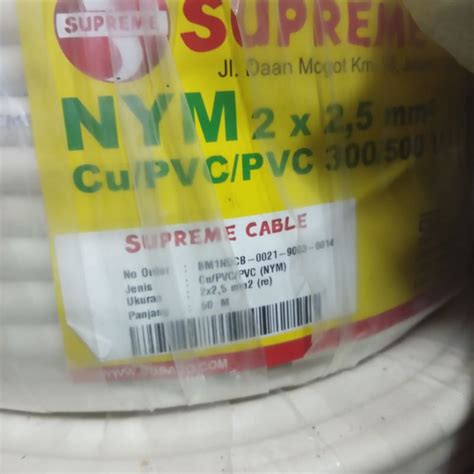 Jual Kabel Supreme NYM 2x2 5 50m 2x2 5 Putih Tunggal Kawat Shopee