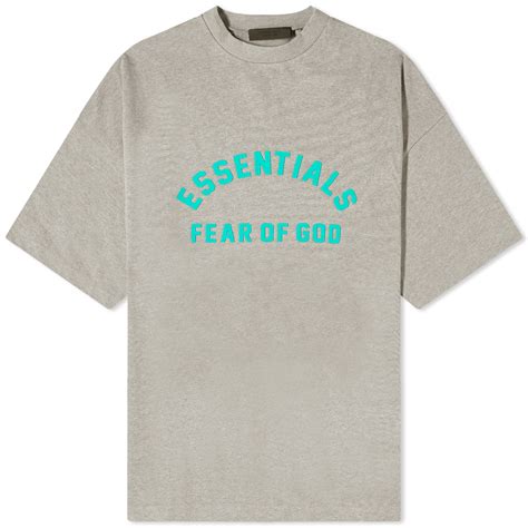 Fear Of God ESSENTIALS Spring Printed Logo T Shirt Dark Heather Oatmeal