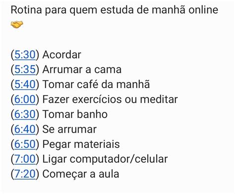 Ideia De Rotina Em 2021 Rotina Da Manha Rotina De Estudos Como