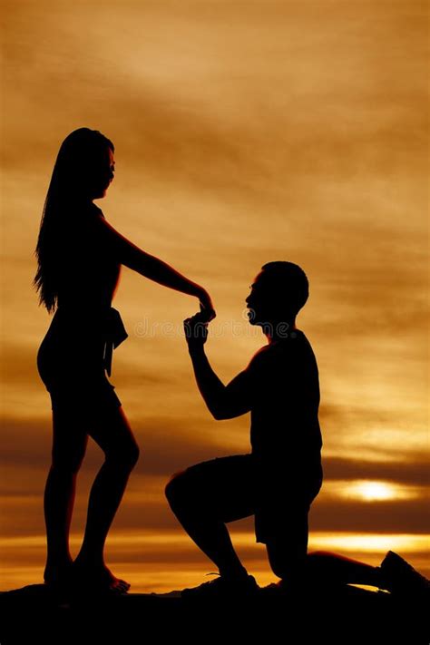 Man Propose To Woman Silhouette Stock Photo Image Of Elegance