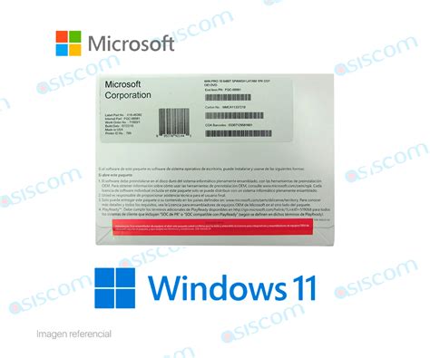 LICENCIA MICROSOFT WINDOWS 11 PROFESSIONAL 64 BITS OEM SPANISH