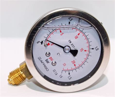 Afriso Glyzerin Manometer Ø63mm DN8 1 4 radial 0 1 6bar