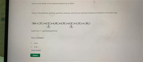 Solved Given The List Below Is The Statement Below True Or Chegg