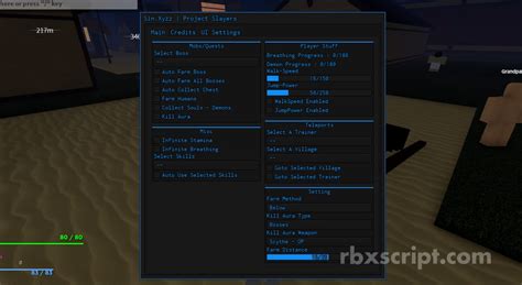 project slayers auto farm kill aura inf stamina and more scripts rbxscript