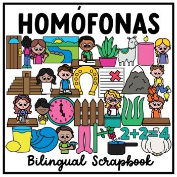Palabras Hom Fonas Clipart Homophones In Spanish By Bilingual Scrapbook