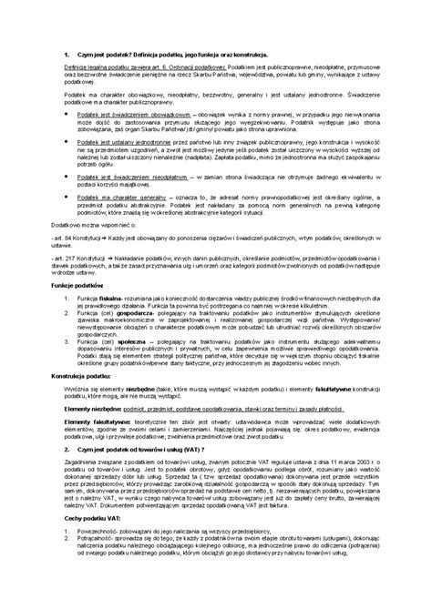Finansowe całość 1 Czym jest podatek Definicja podatku jego funkcja