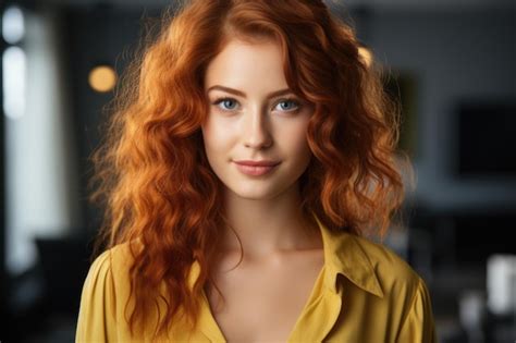 Premium Ai Image Yes Very Good Woman Smiling Redhead Animating Flashing And Showing The Thumbs