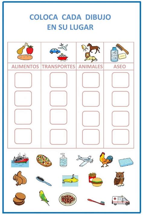 Clasificacion Semantica Interactive Worksheet Actividades De Lenguaje